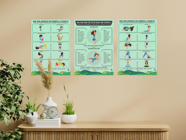30-day Kids Yoga Challenge Printable Poster, Children's Yoga Poses for ...