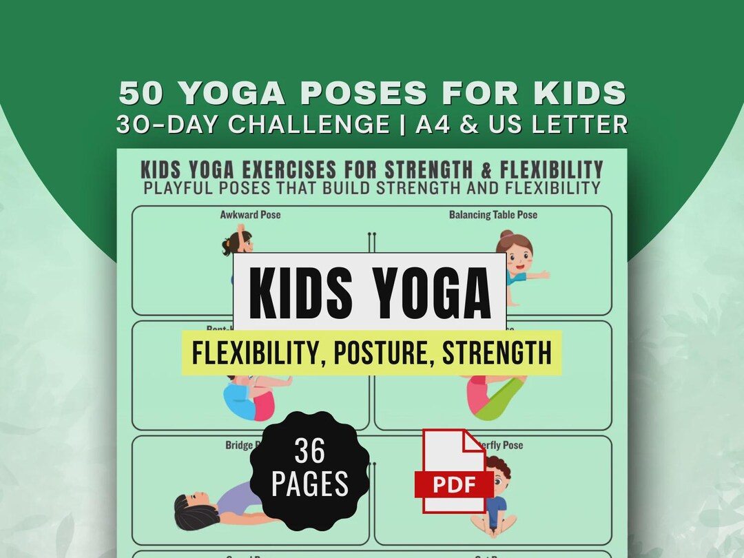 30-day Kids Yoga Challenge Printable Poster, Children's Yoga Poses for ...