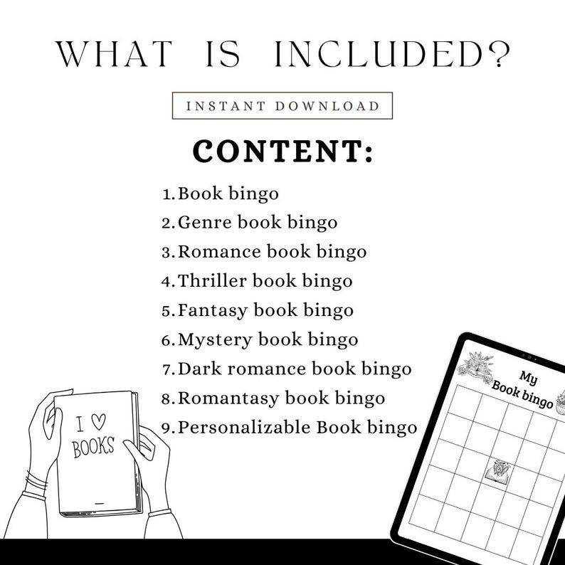 Book Bingo Cards Bundle • Reading Challenge for All Genres (digital ...