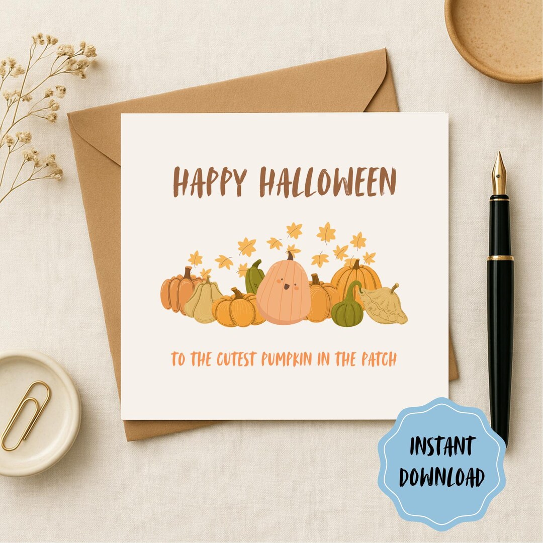 Funny Halloween Card | Printable Halloween Greeting Card | Instant ...