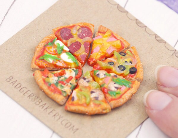 Tiny PIZZA SLICE Miniature Food Any Custom Topping 1/12 - Etsy