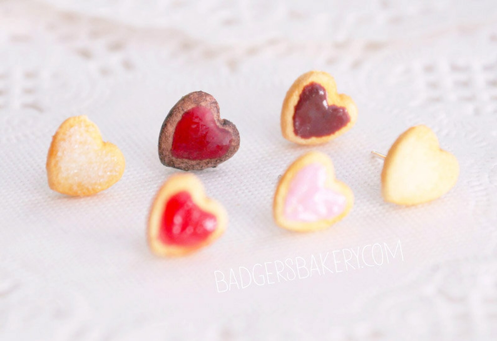 Tiny Heart-shaped Cookie Earrings Cute Miniature Heart Studs - Etsy