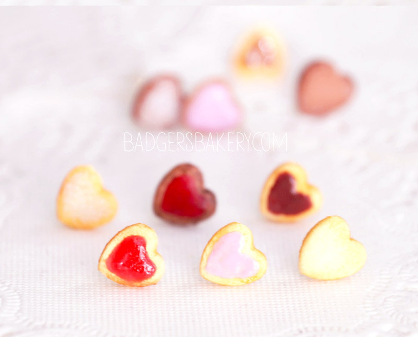 Tiny Heart-shaped Cookie Earrings Cute Miniature Heart Studs - Etsy