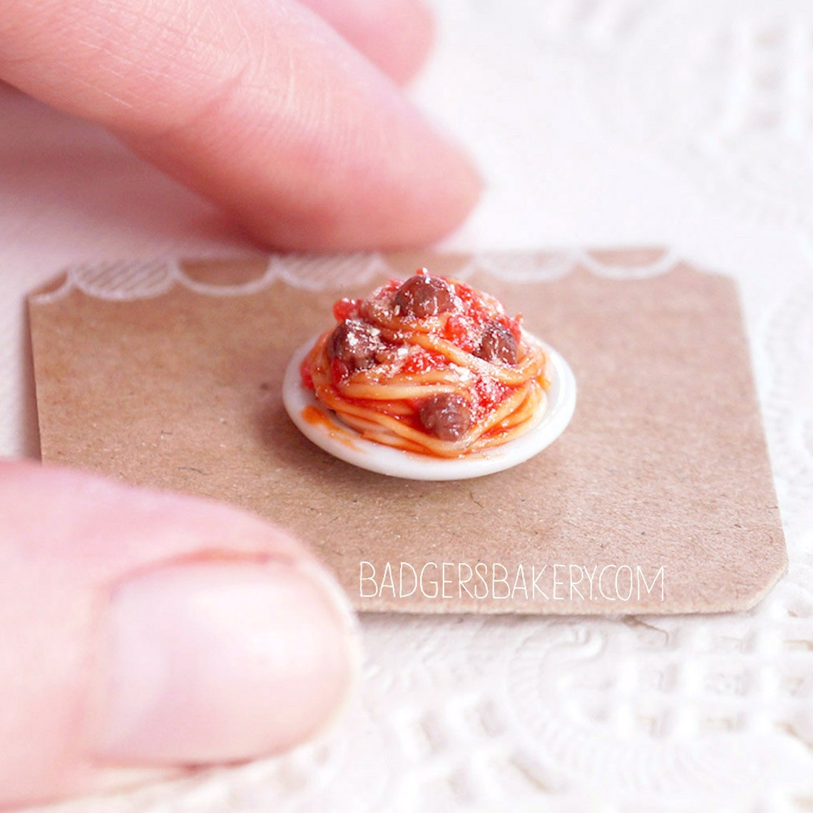 Miniature SPAGHETTI Plate With Meatballs or Vegetarian | Etsy