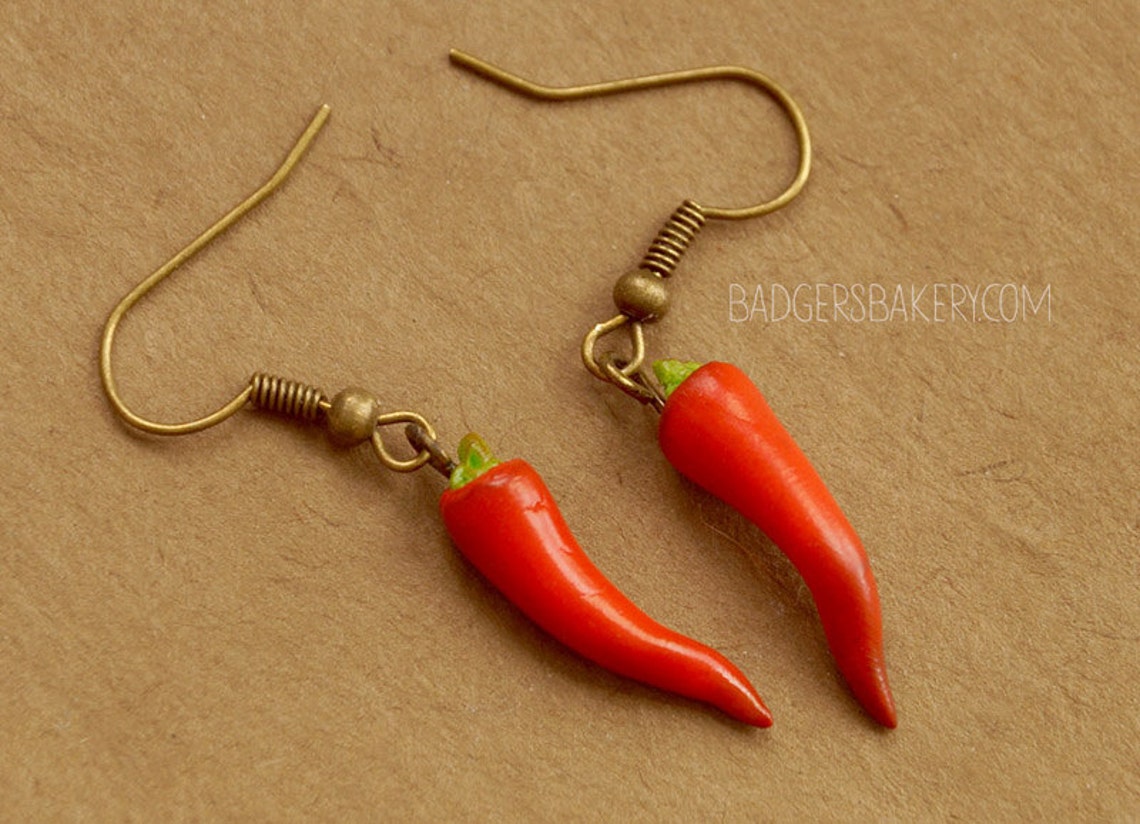 CHILI PEPPER Earrings Red or Green Spicy Hot Food Jewelry - Etsy