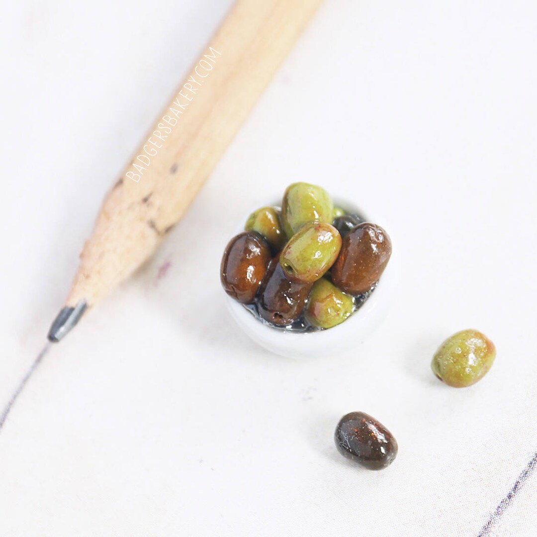 Miniature OLIVES BOWL 1/6 or 1/4 Scale, Dollhouse Food, Playscale Tapas ...