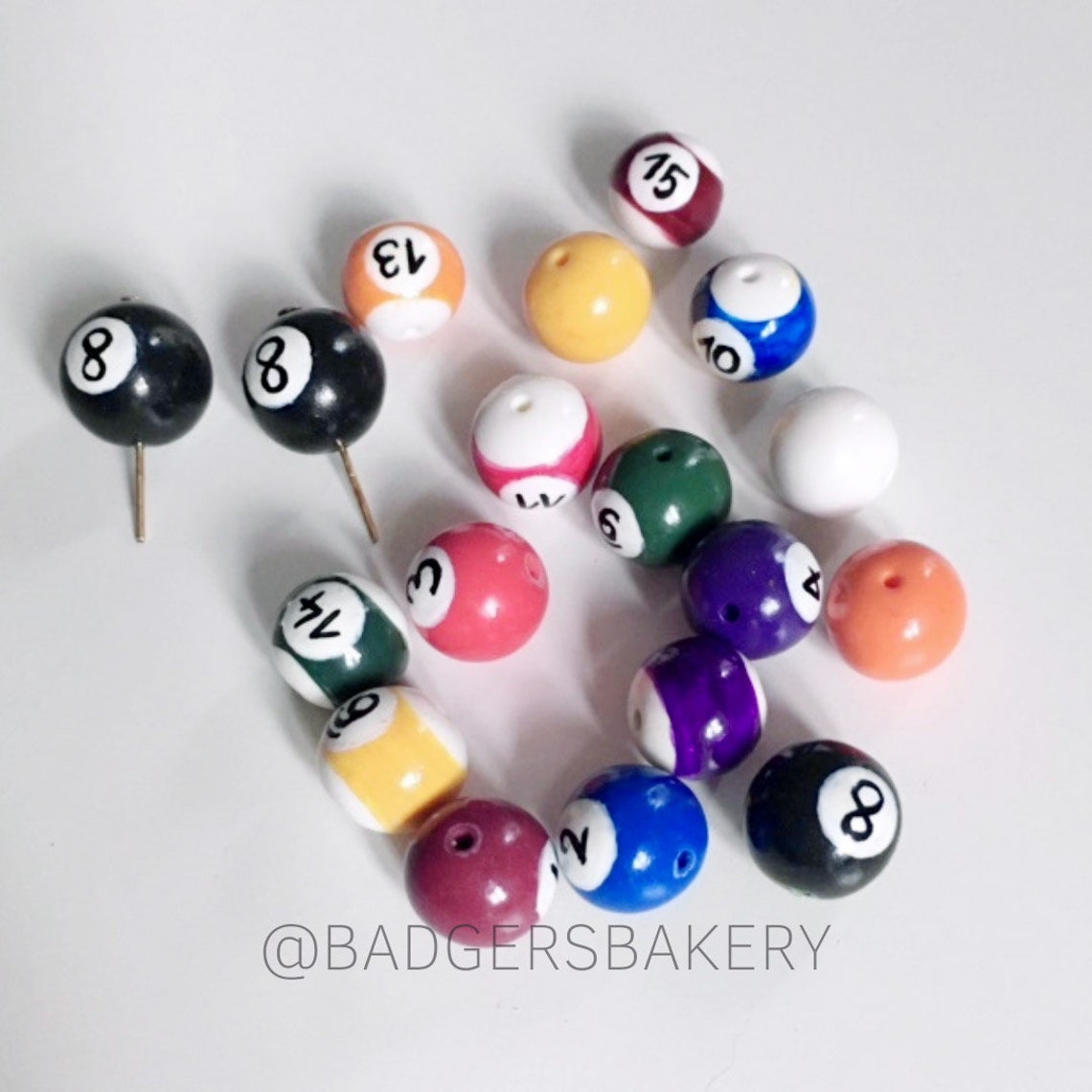 Miniature BILLIARD Ball Earrings ONE PAIR 16 Patterns Tiny - Etsy