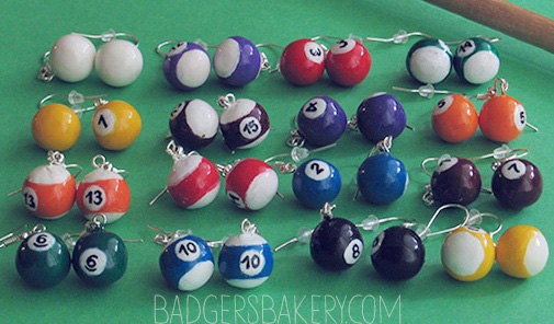 Miniature BILLIARD Ball Earrings ONE PAIR 16 Patterns Tiny - Etsy