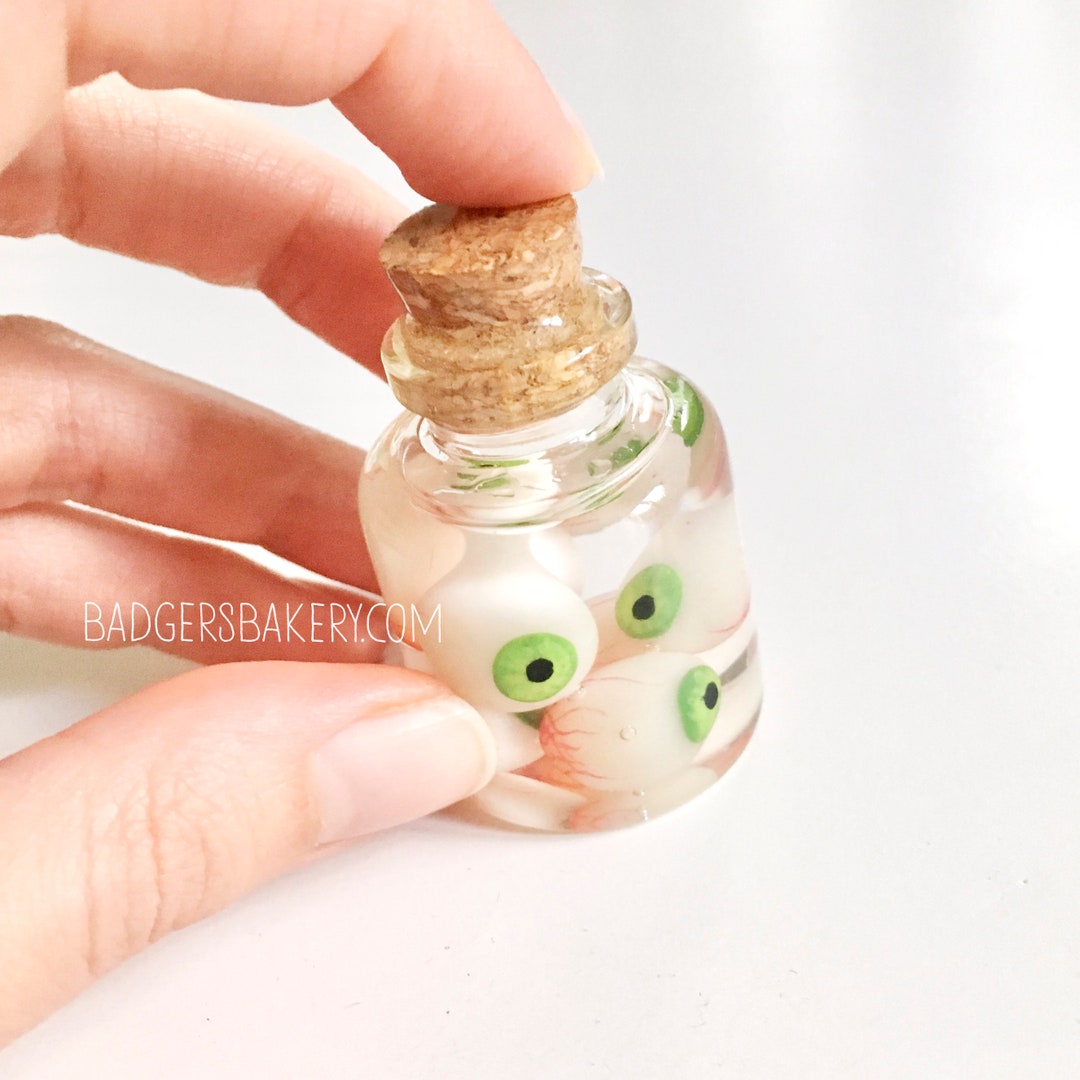Creepy EYEBALLS in Bottle, Miniature Jar, Doll Accessories, Witch's ...