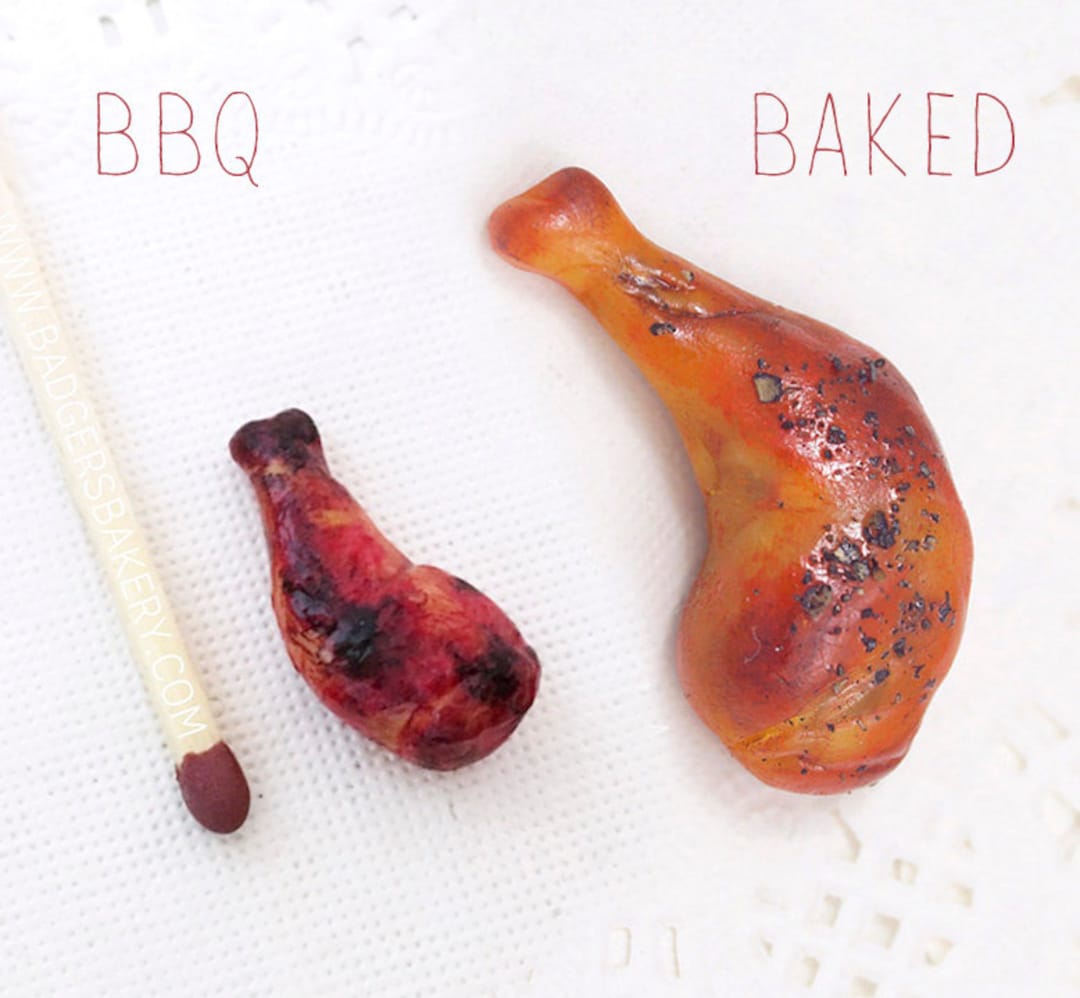 Miniature CHICKEN LEG BBQ or Baked, Turkey Leg, Doll or Dollhouse Prop ...