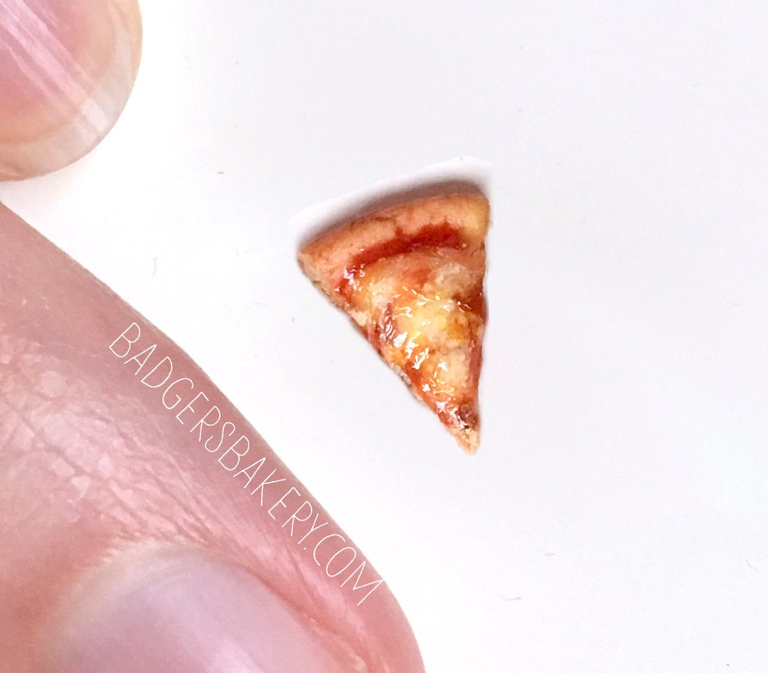Micro PIZZA SLICE With Custom Toppings, Tiny Food, 1/24 Dollhouse, 1/48 ...