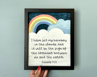 Bible Verse Rainbow, Baby Nursery Prints, Joshua 1:9 Nursery Bible ...