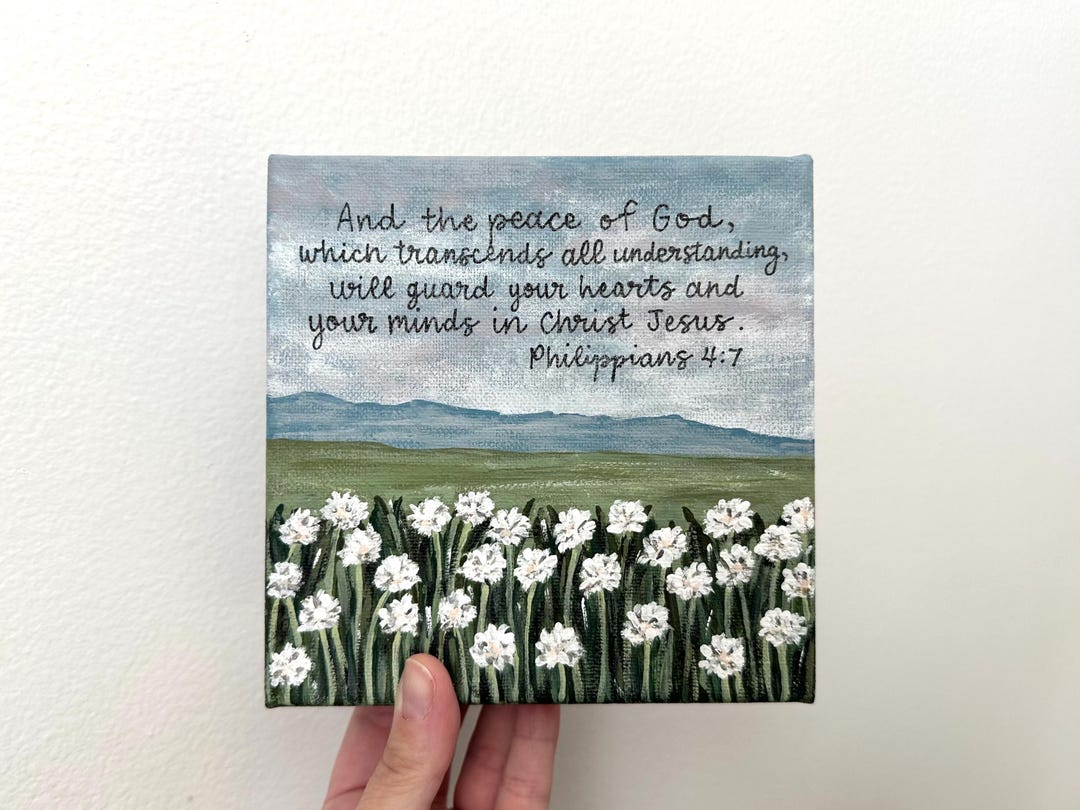 Dandelion Bible Verse Painting, 6x6 Canvas Art, Philippians Scripture ...
