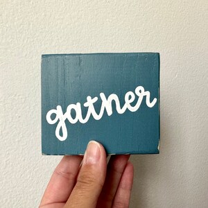 Mini Fall Signs, Gather Wood Sign, Custom Wooden Blocks, Autumn ...