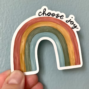 Choose Joy Rainbow Sticker, Encouragement Waterproof Stickers, Water ...