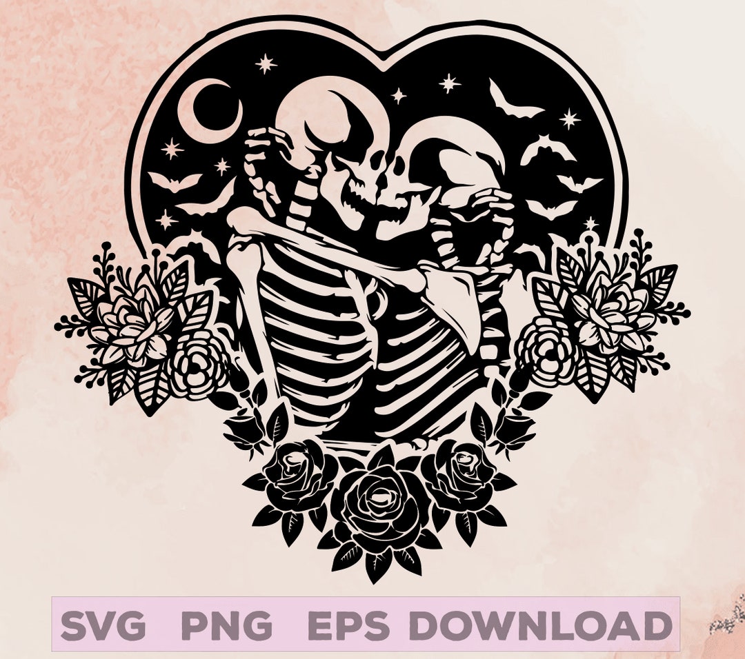 Skeleton Lovers Svg, the Lovers Svg, Valentine Skeletons Svg, Skeleton ...