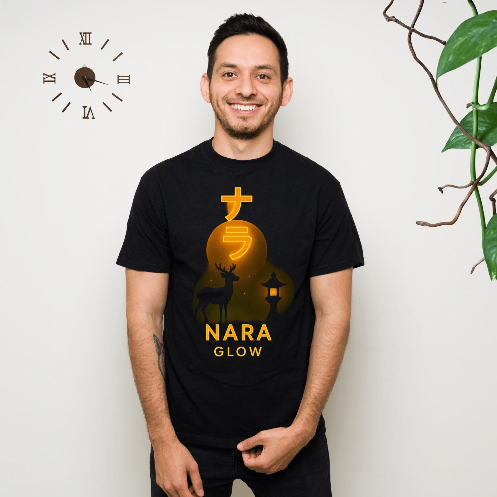 Nara Glow T-Shirt | Neon Japan Series | Japanese Deer Lantern Design ...