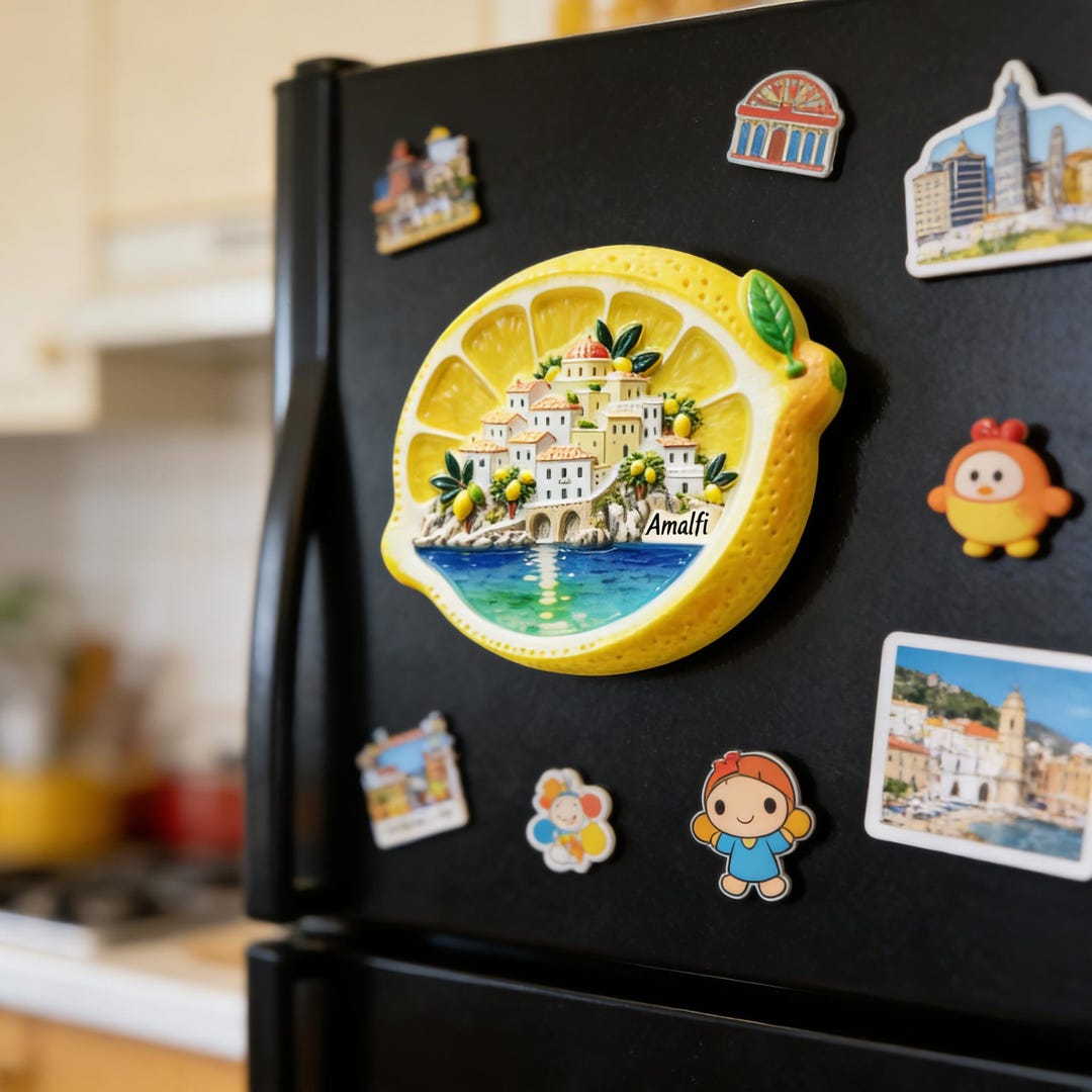 3D Hand-painted Resin Amalfi Coast Italy Fridge Magnet, Travel Souvenir ...
