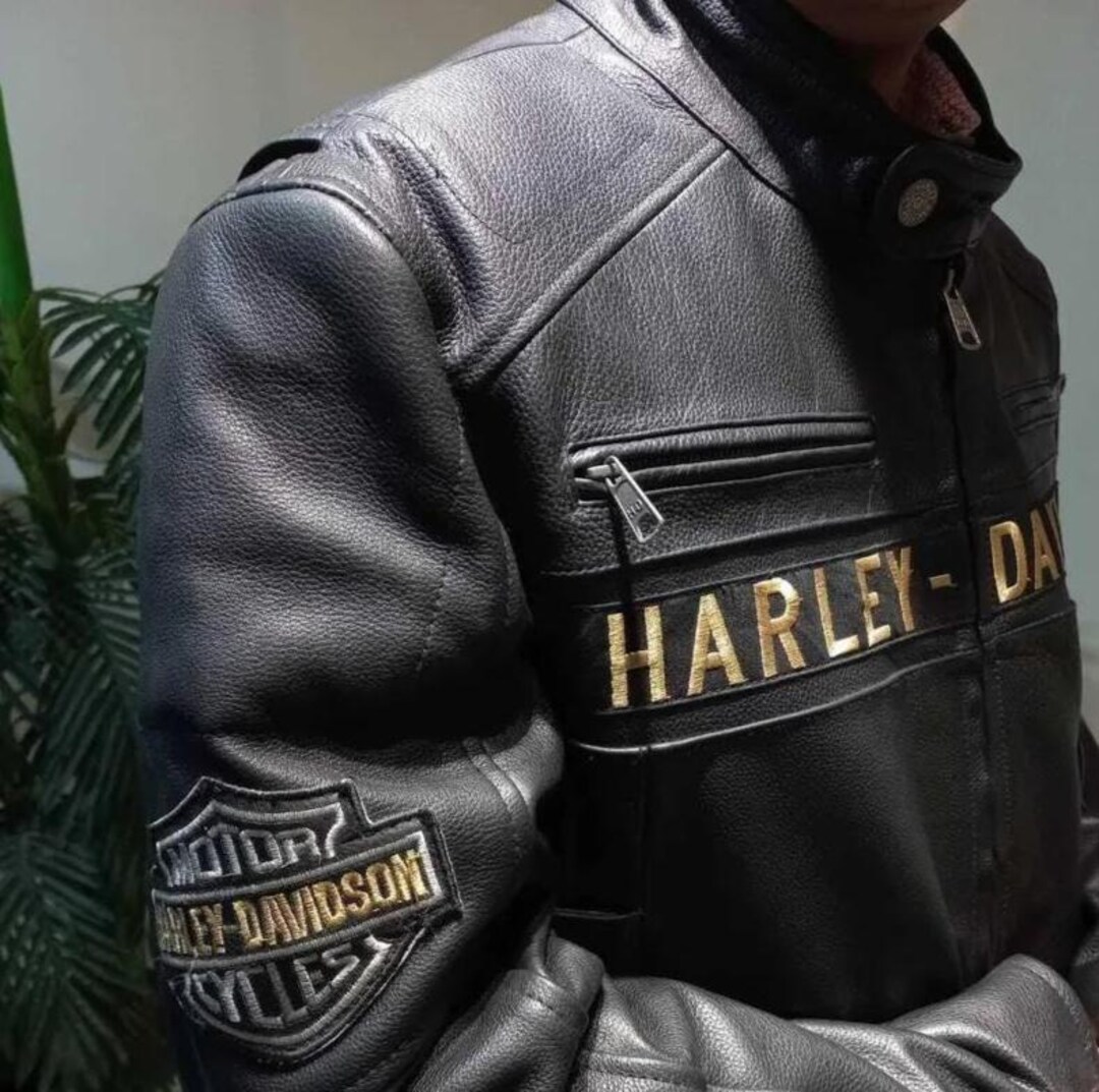 Harley Davidson Classic Cruiser Leather Jacket Men Black Motorcycle ...