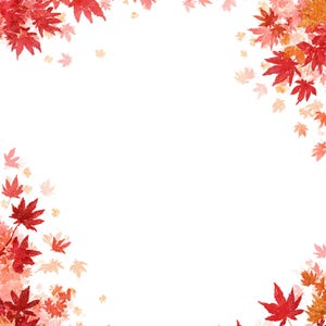 12 Autumn Maple Leaves Frame Set: Fall Clipart PNG Borders (digital ...