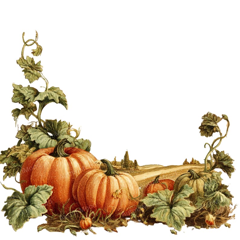 12 Autumn Pumpkin Clipart: 12 Fall PNG Illustrations (digital Download ...