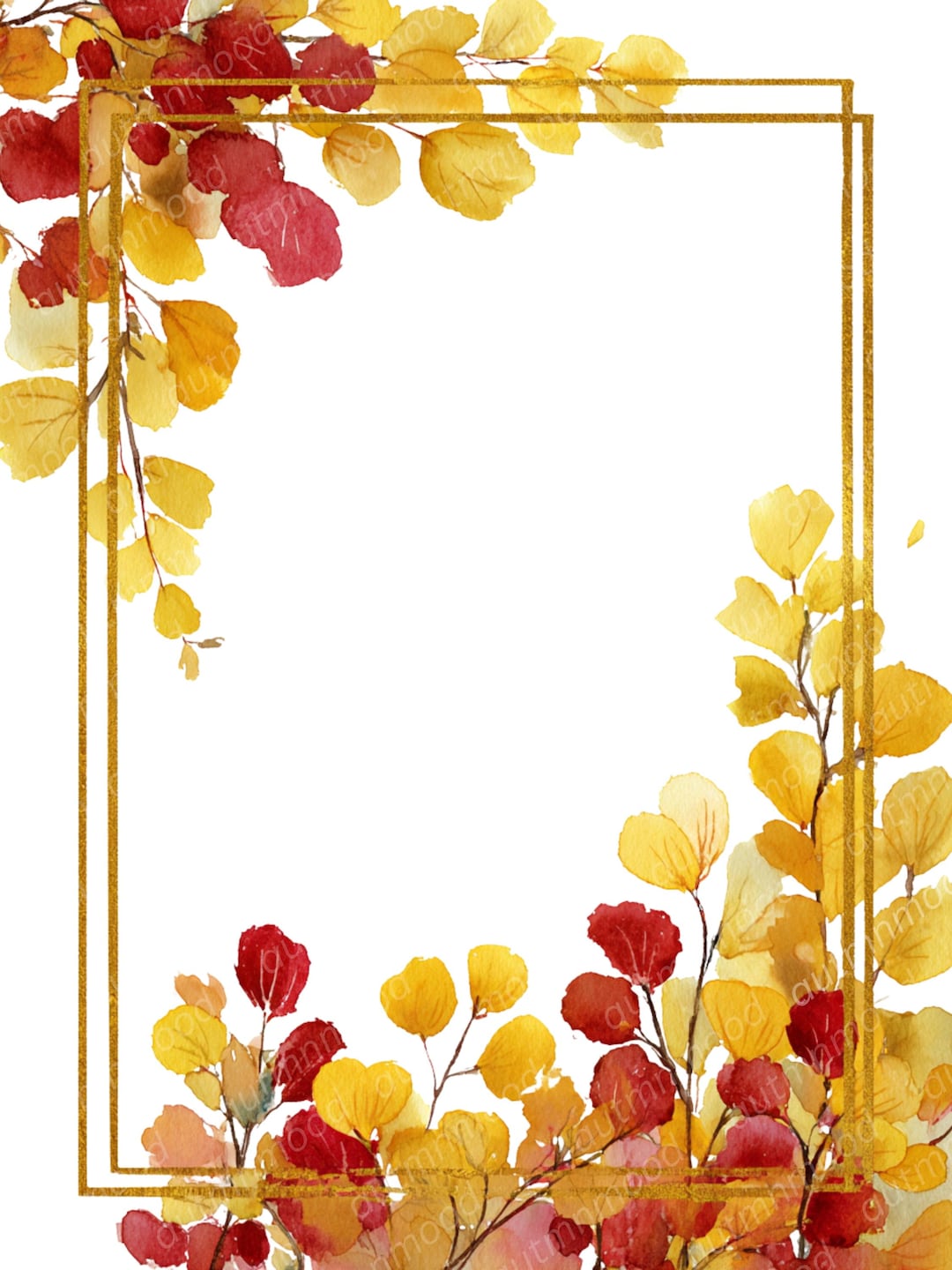 Autumn Watercolor Frames – 4 Pngs | Fall Clipart | Transparent ...
