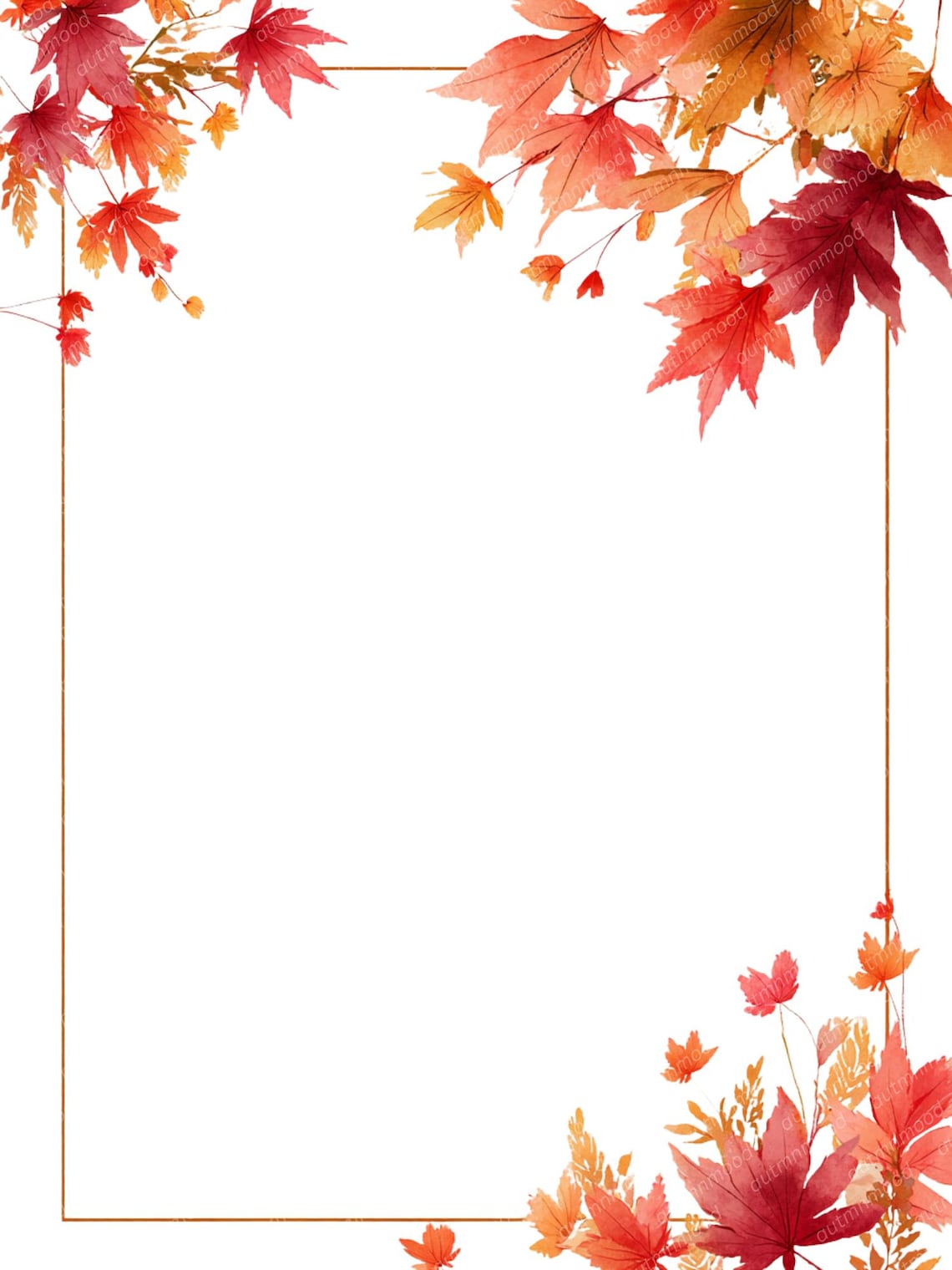 10 Maple Leaf Frame Set: Autumn Clipart, Cozy Fall Borders (PNG ...