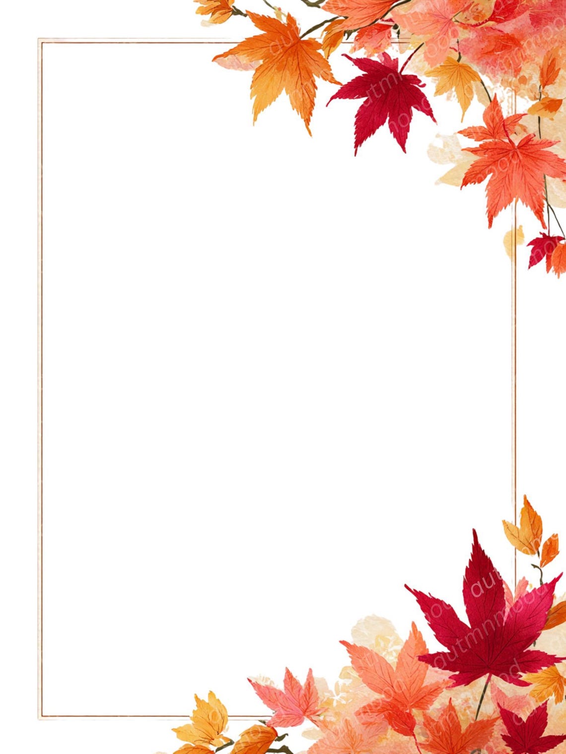 10 Maple Leaf Frame Set: Autumn Clipart, Cozy Fall Borders (PNG ...