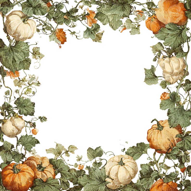 12 Pumpkin Frames – Fall PNG Clipart | Autumn Wreath Borders for Cards ...