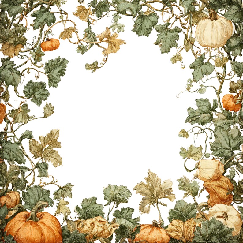 12 Pumpkin Frames – Fall PNG Clipart | Autumn Wreath Borders for Cards ...