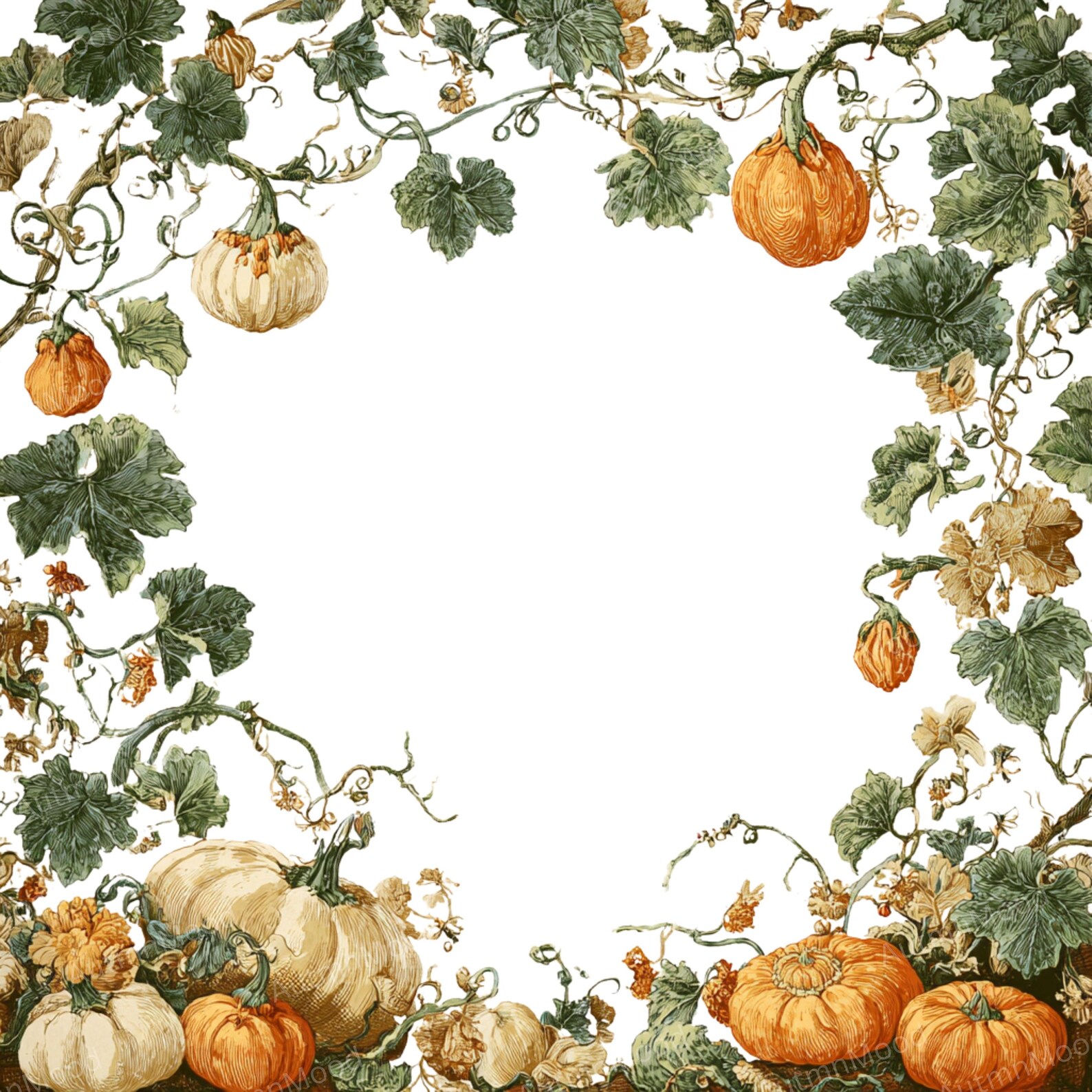 12 Pumpkin Frames – Fall PNG Clipart | Autumn Wreath Borders for Cards ...