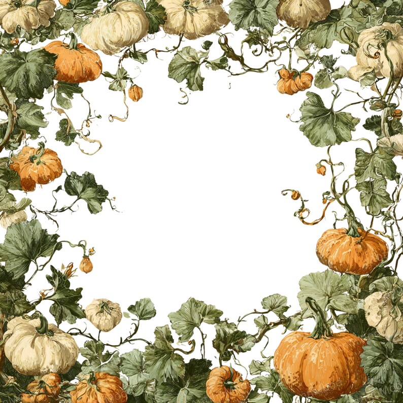 12 Pumpkin Frames – Fall PNG Clipart | Autumn Wreath Borders for Cards ...