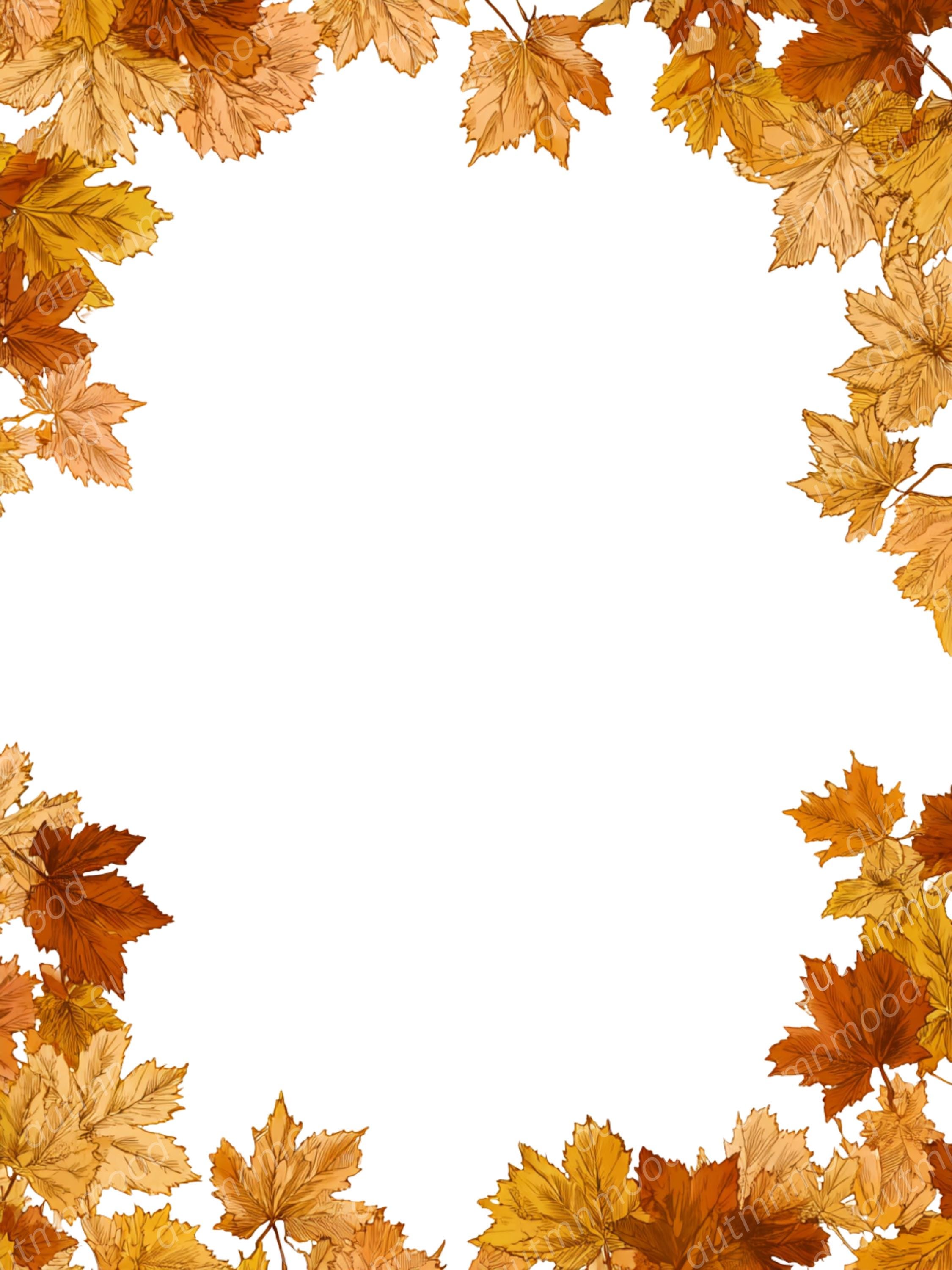 Autumn Maple Frames – 4 Watercolor Pngs | Fall Clipart | Transparent ...