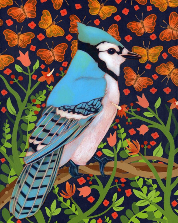 Items similar to Blue Jay - 8 x 10 Limited Edition Print From Original ...
