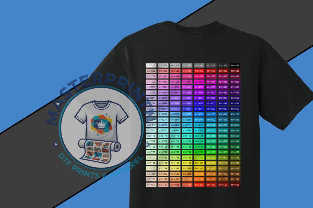 Dtf/sublimation COLOR CHART (png) Swatch - Etsy UK