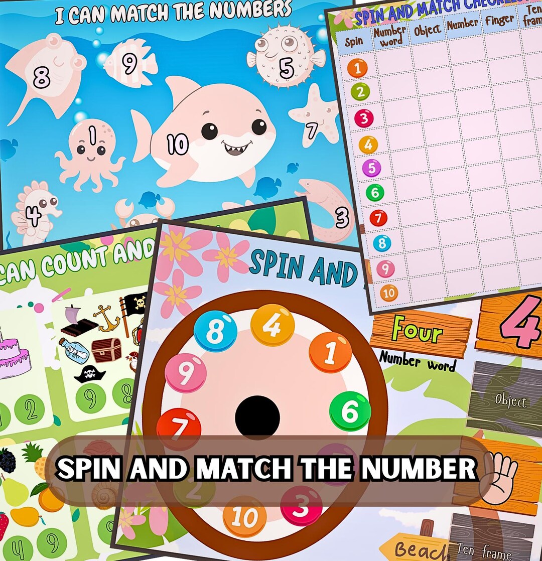 Count and Match Numbers Printable, Montessori Counting Activity 1–10 ...