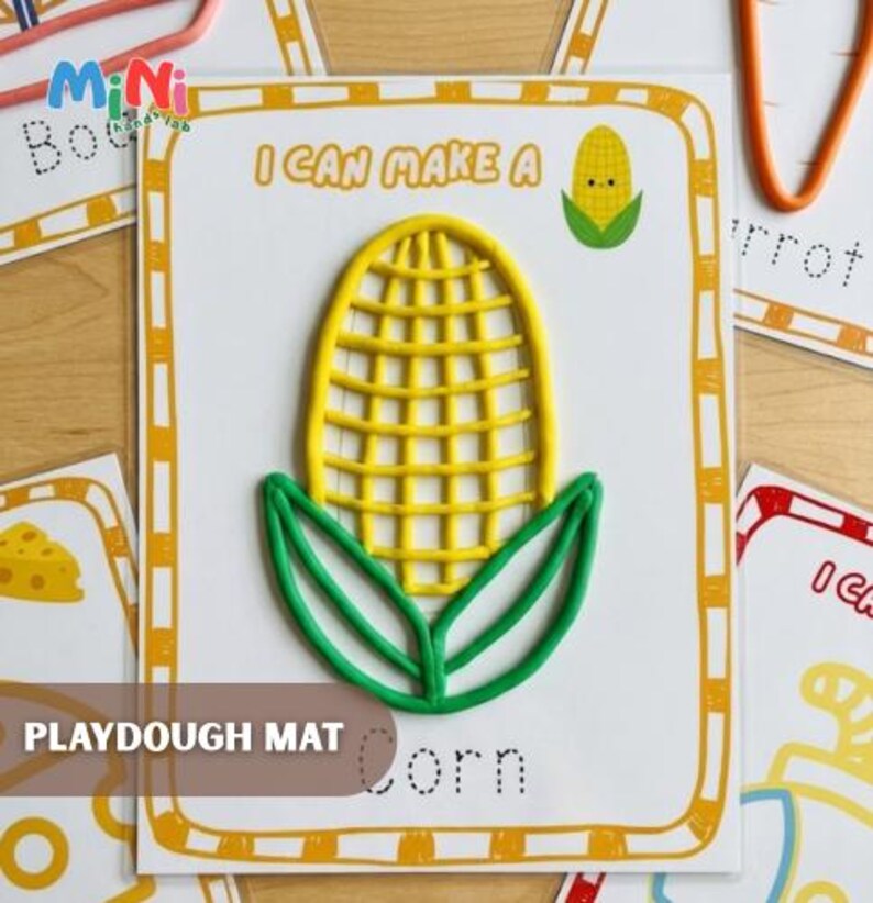 Playdough Mats Printable, Kids Learning Playdoh Montessori, Toddler ...