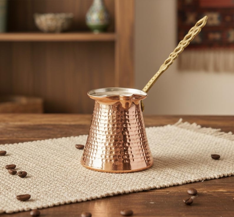 Handmade Copper Turkish Coffee Pot: Ottoman Cezve Ibrik - Etsy