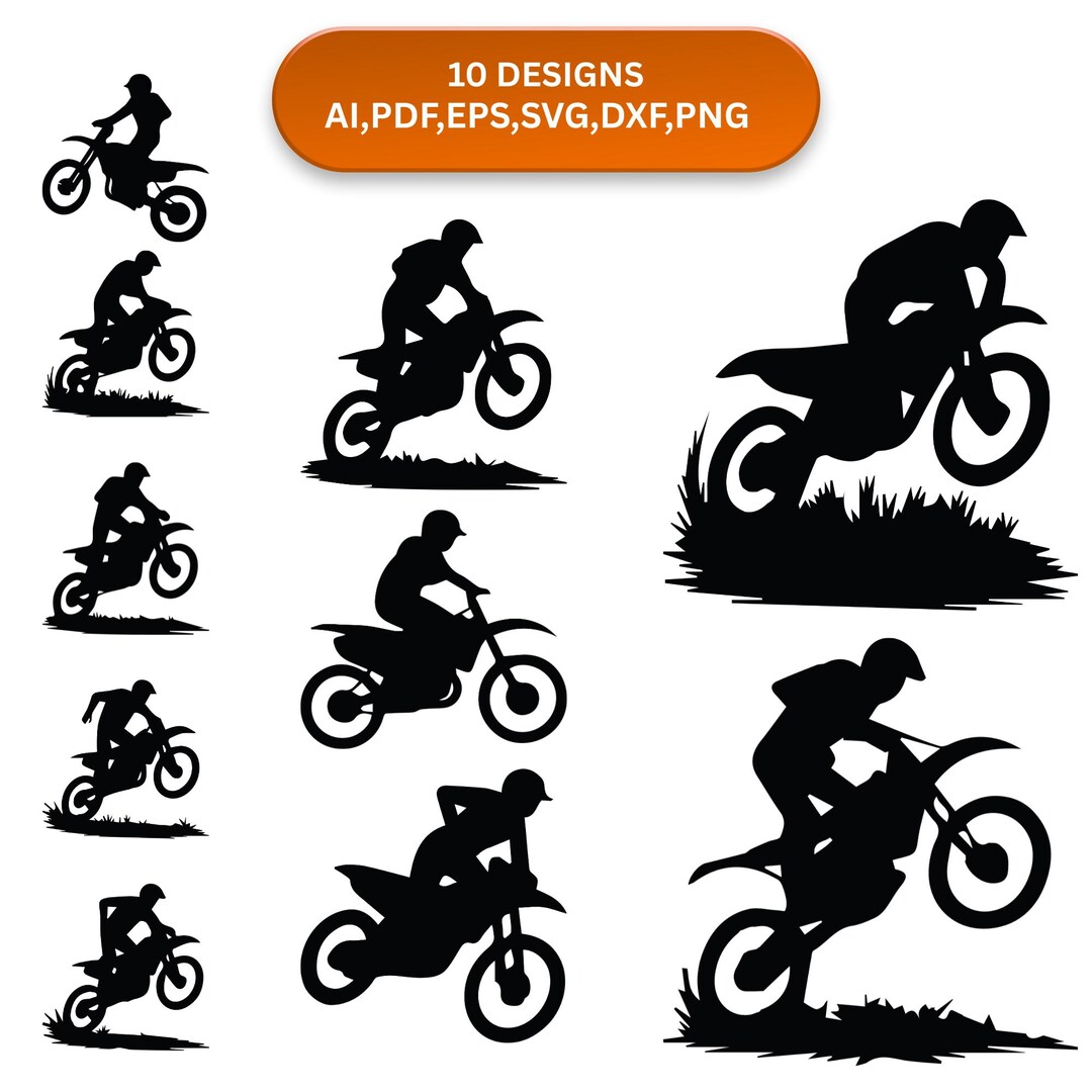 Dirt Bike Motocross SVG Bundle: Off-road Racing Digital Cut Files , Png ...