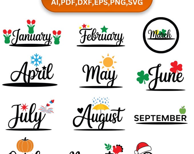 Blank Calendar Svg / Calendar Svg / Monthly Calendar / Months of the ...