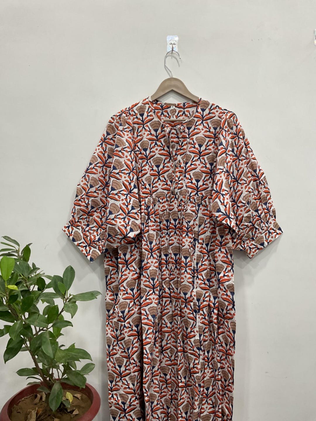 Printed Cotton Dress Gauze Dress | Hand Block Print Lightweight Summer ...