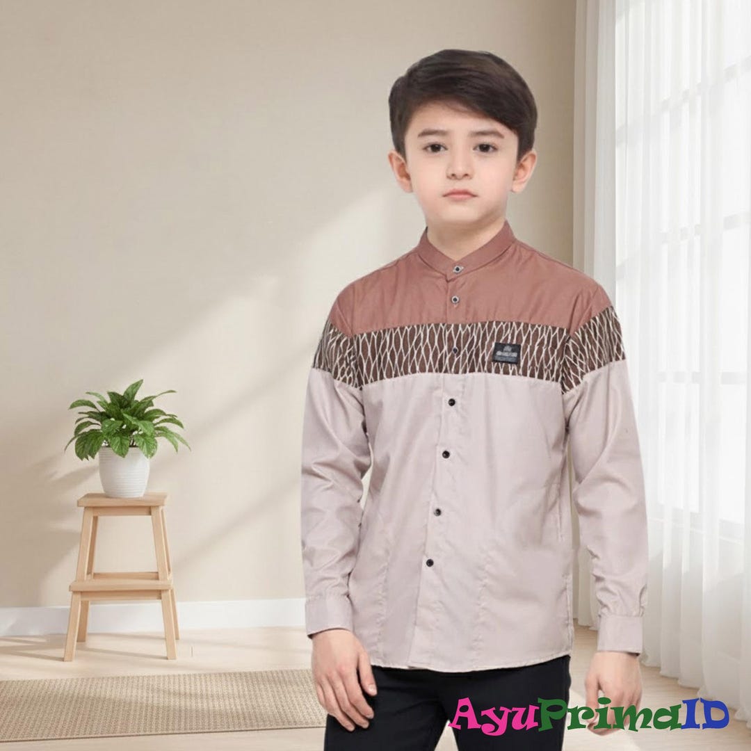 Children's Long Sleeve Sandiko Motif Koko Shirt, Kids Muslim Shirt - Etsy