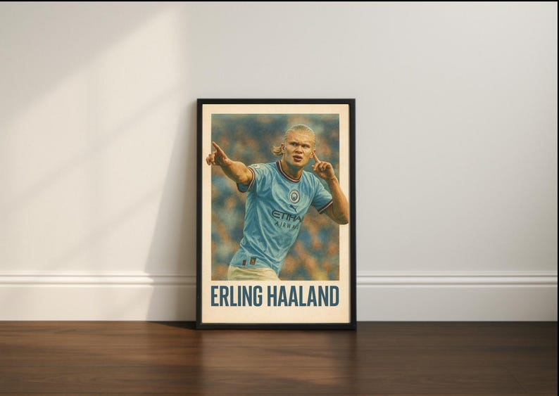 Erling Haaland Poster, Manchester City Poster, Soccer Poster, Football ...