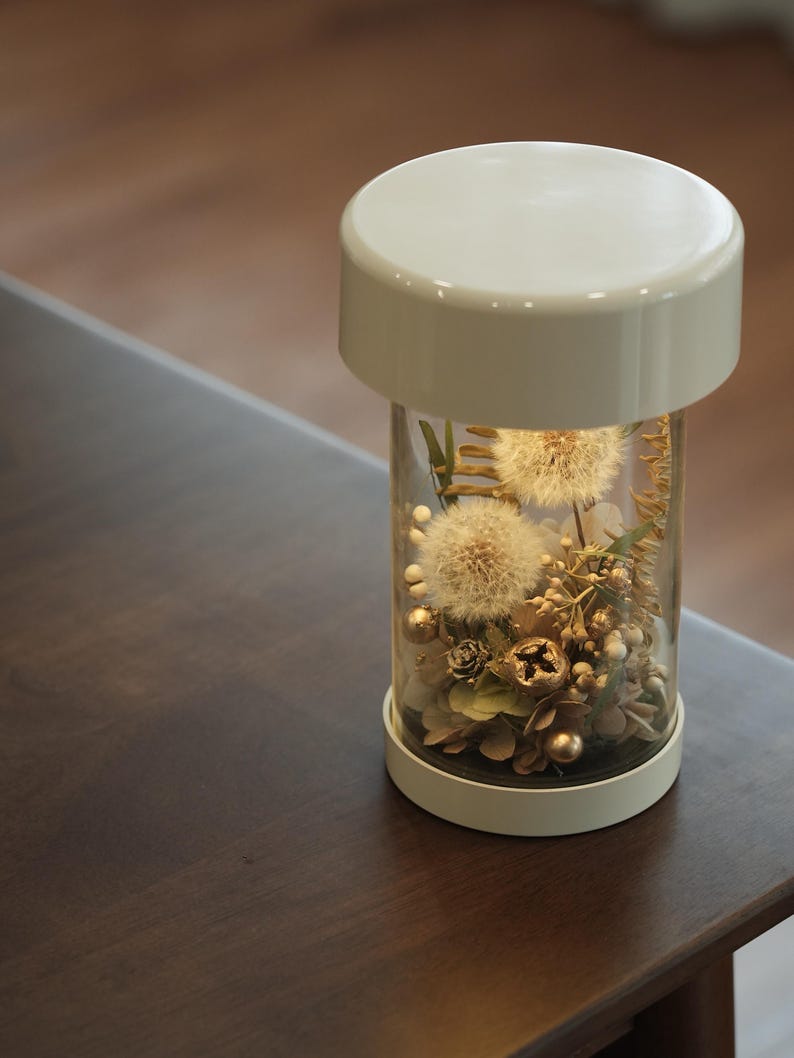 Preserved Flower Night Light, Glass Dome Lamp With Eternal Roses ...