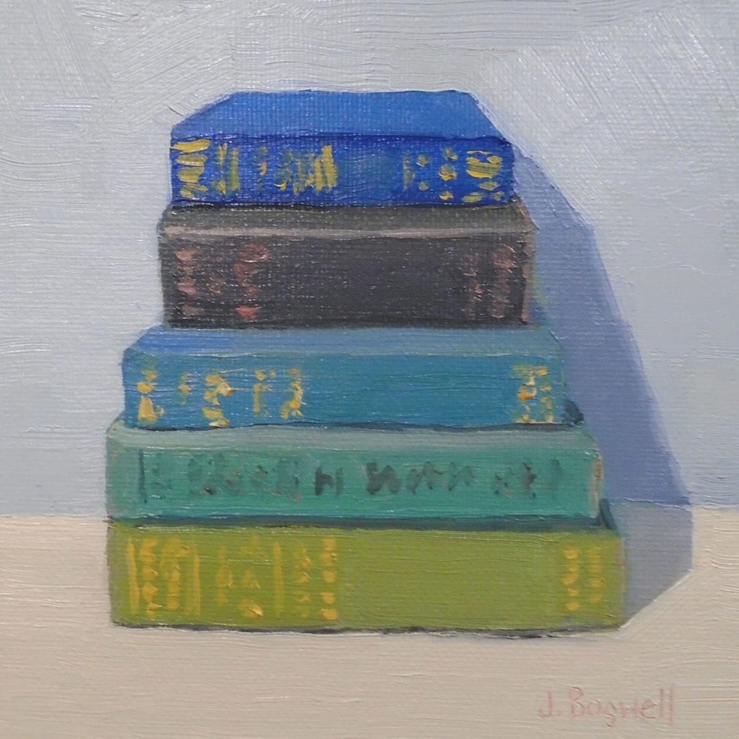 Jennifer Boswell 20x20 Old Books Signed Canvas Print From Original Oil ...