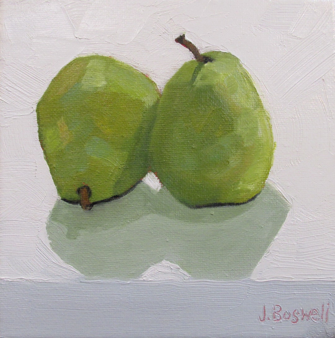 Original Jennifer Boswell 6x6 Pears Unique Original Oil Painting ...