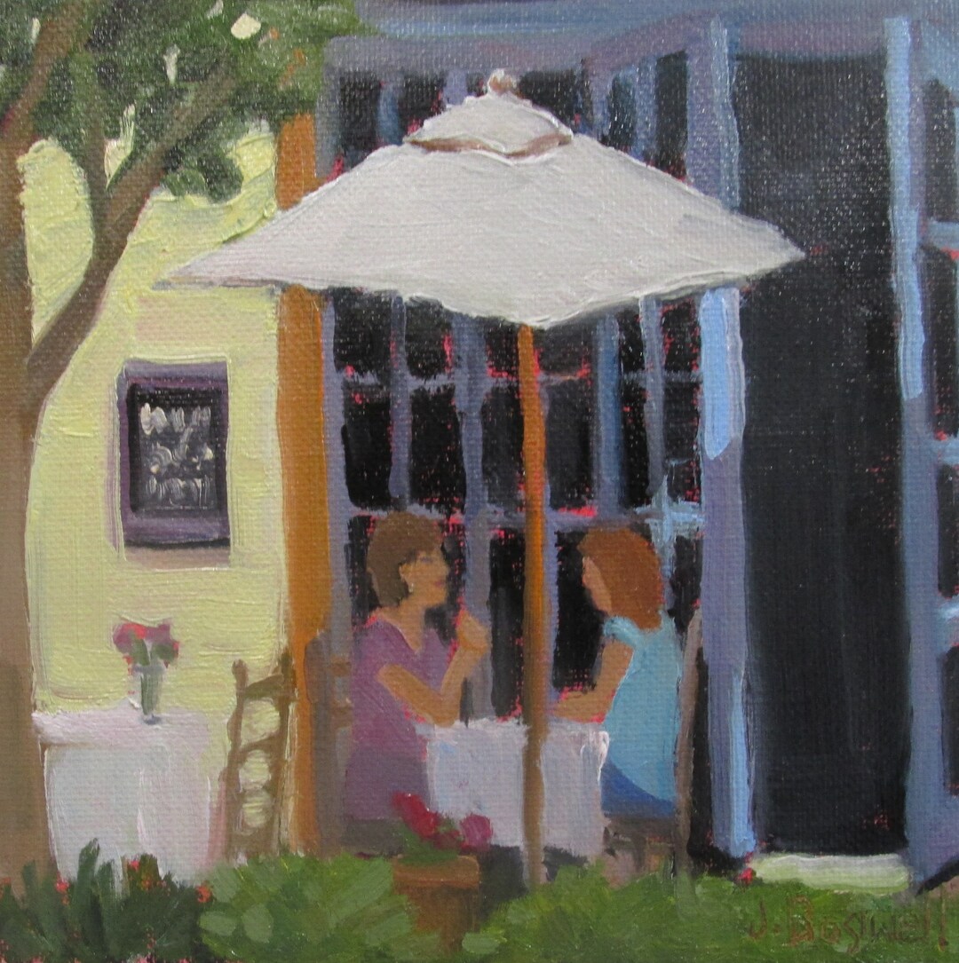 Original Jennifer Boswell Santa Barbara Lunch Cafe Figurative ...