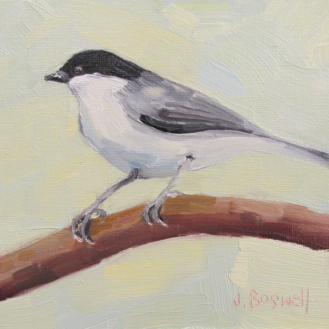 Original Jennifer Boswell Chickadee Bird Painting Unique Kitchen ...