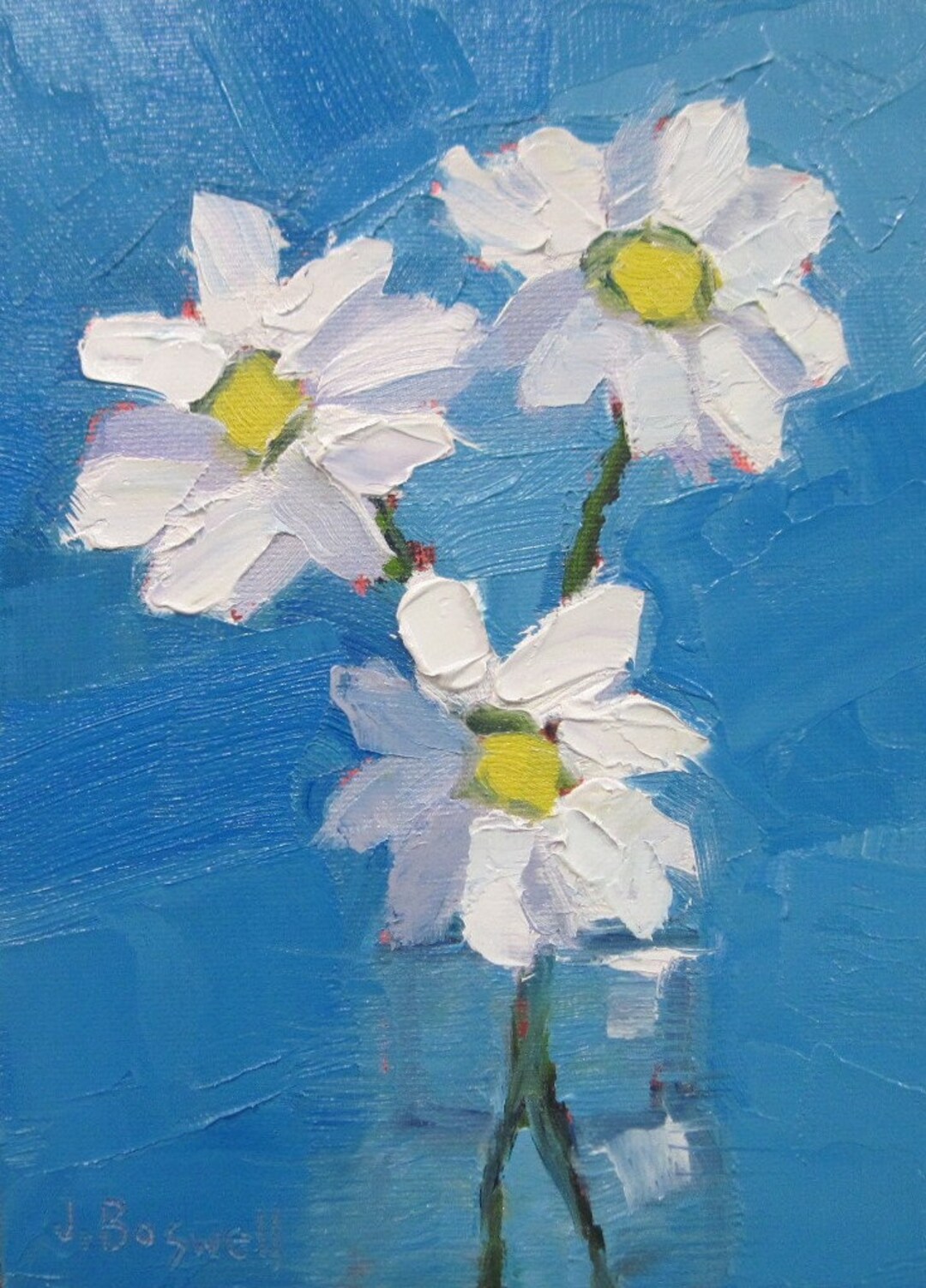 Original Jennifer Boswell Daisies Painting Original Oil Kitchen ...