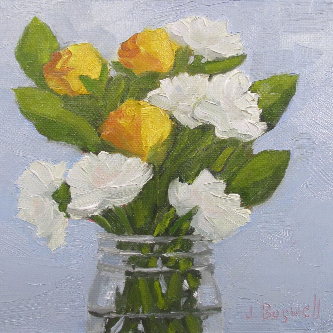 Jennifer Boswell 20x20 Happy Flowers Signed Canvas Print From Original ...